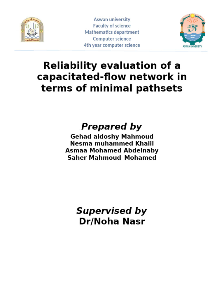 Reliability Evaluation of A Capacitated-Flow Network in Terms of Minimal Pathsets Final2) | PDF ...