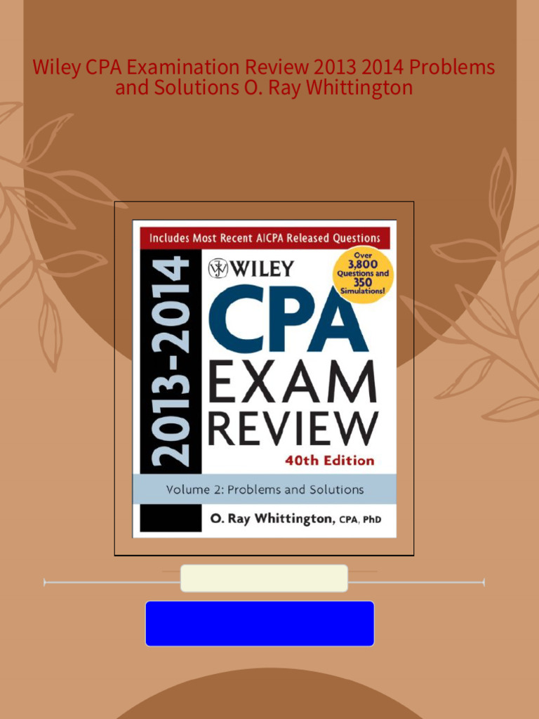 (FREE PDF Sample) Wiley CPA Examination Review 2013 2014 Problems and Solutions O. Ray ...