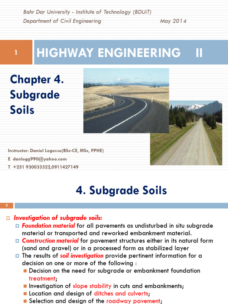 4 HW II TGK- Chapter 4 - Subgrade soils | PDF | Deformation (Engineering) | Young's Modulus