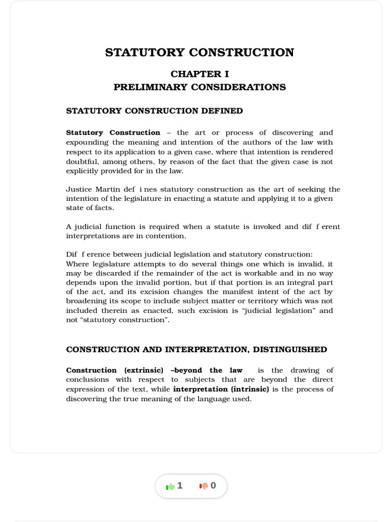 Statutory Construction Reviewer Agpalo - Compress | PDF