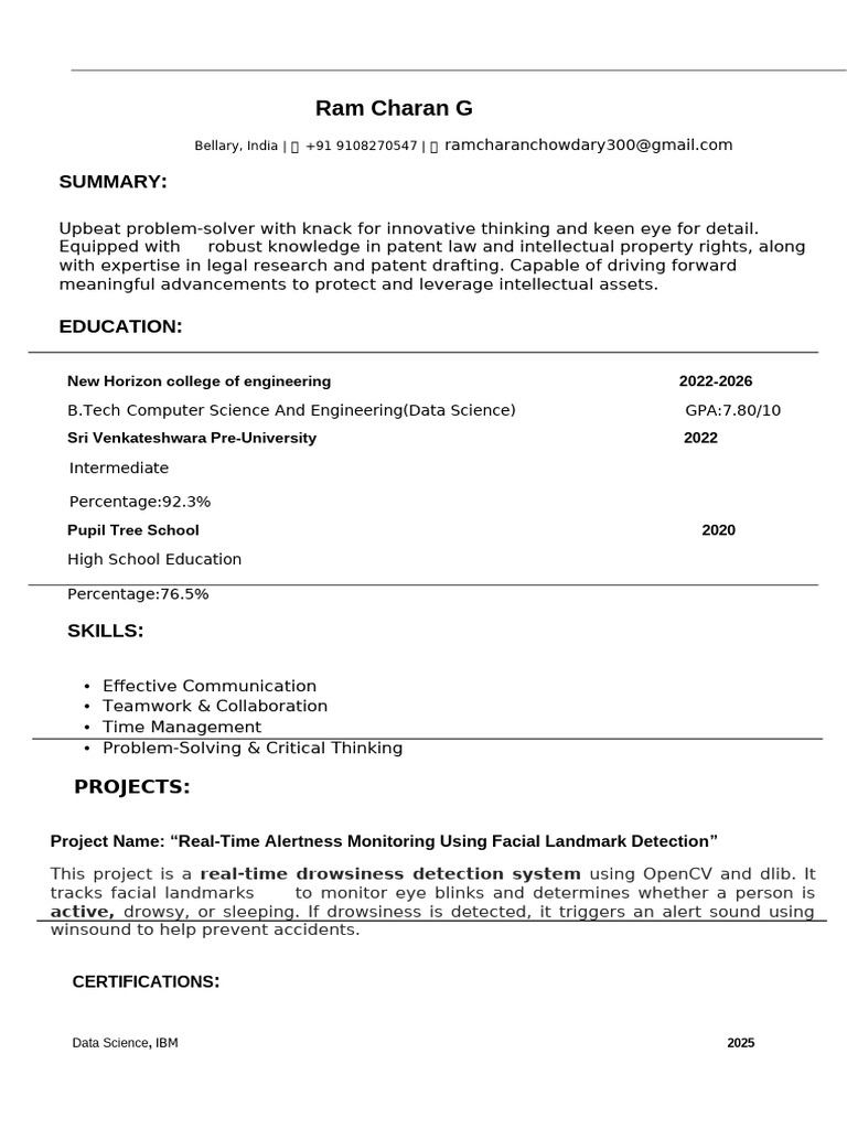 Ram Invntree Resume | PDF