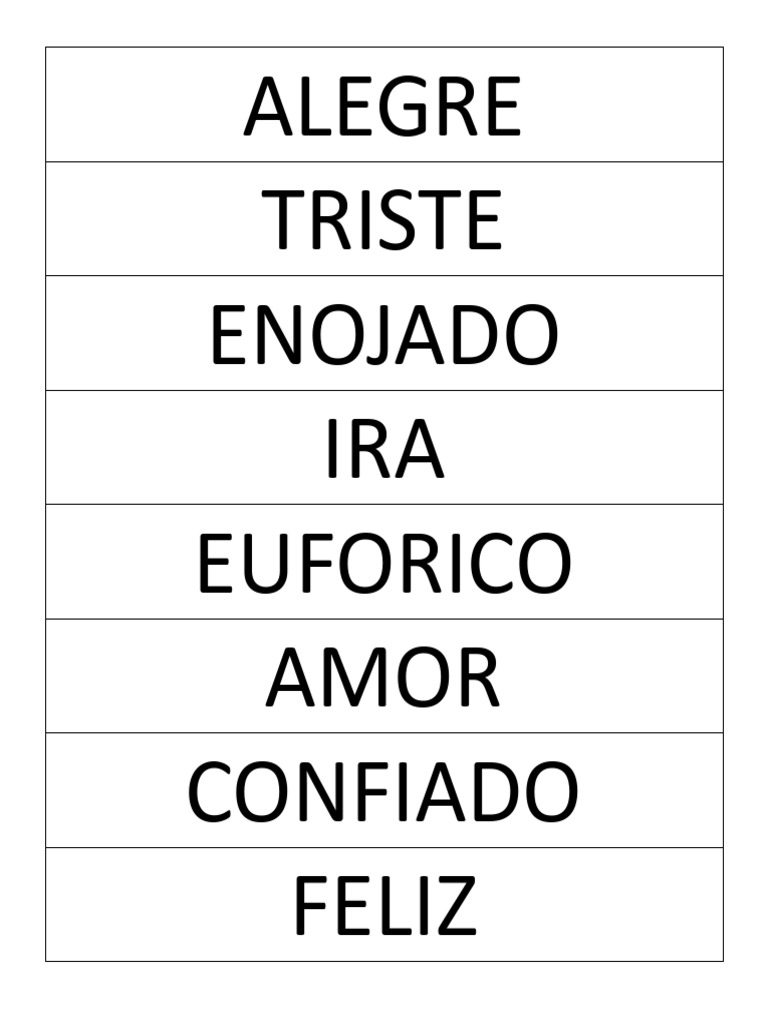 Palabras de Emociones y Sentimientos | PDF