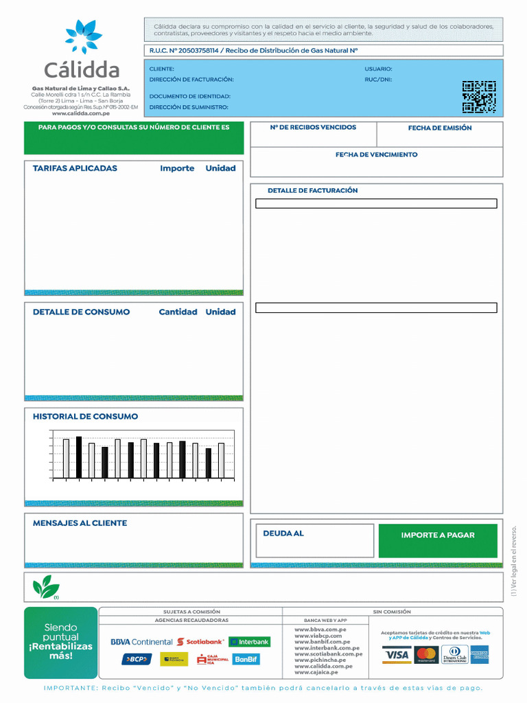 Calidda - Recibo - Ene | PDF