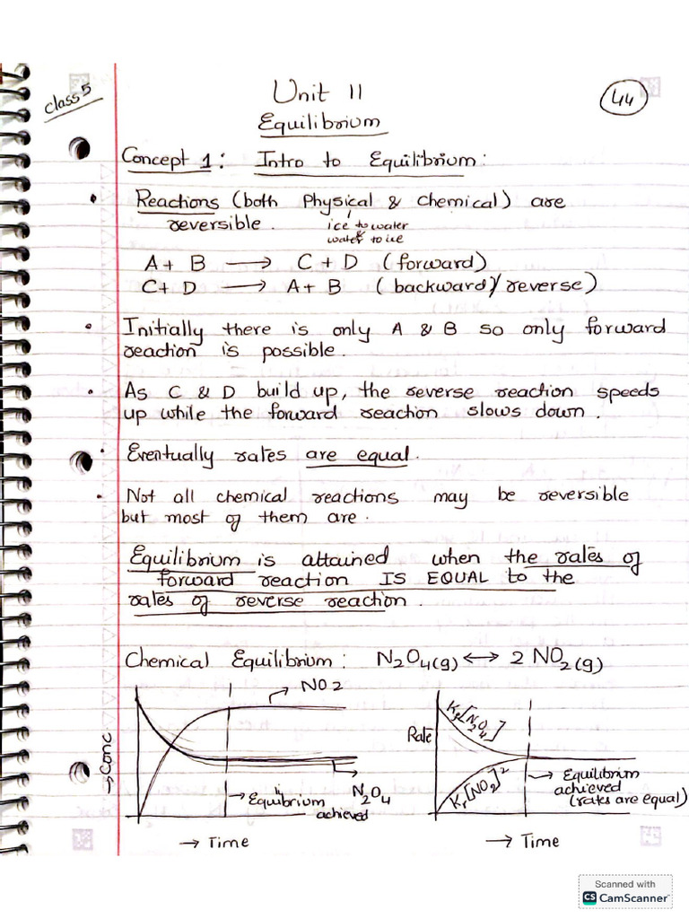 Notes 1 - Equilibrium, Constants and Characteristices | PDF