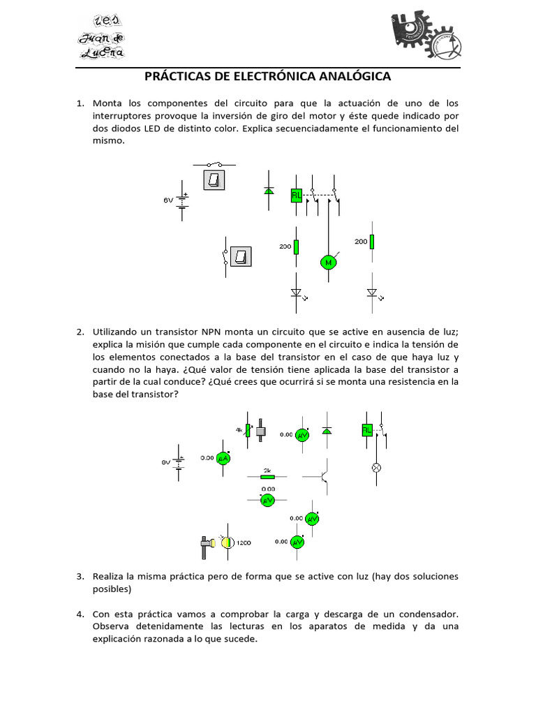 Prácticas Electrónica Analog Bchto-1 | PDF