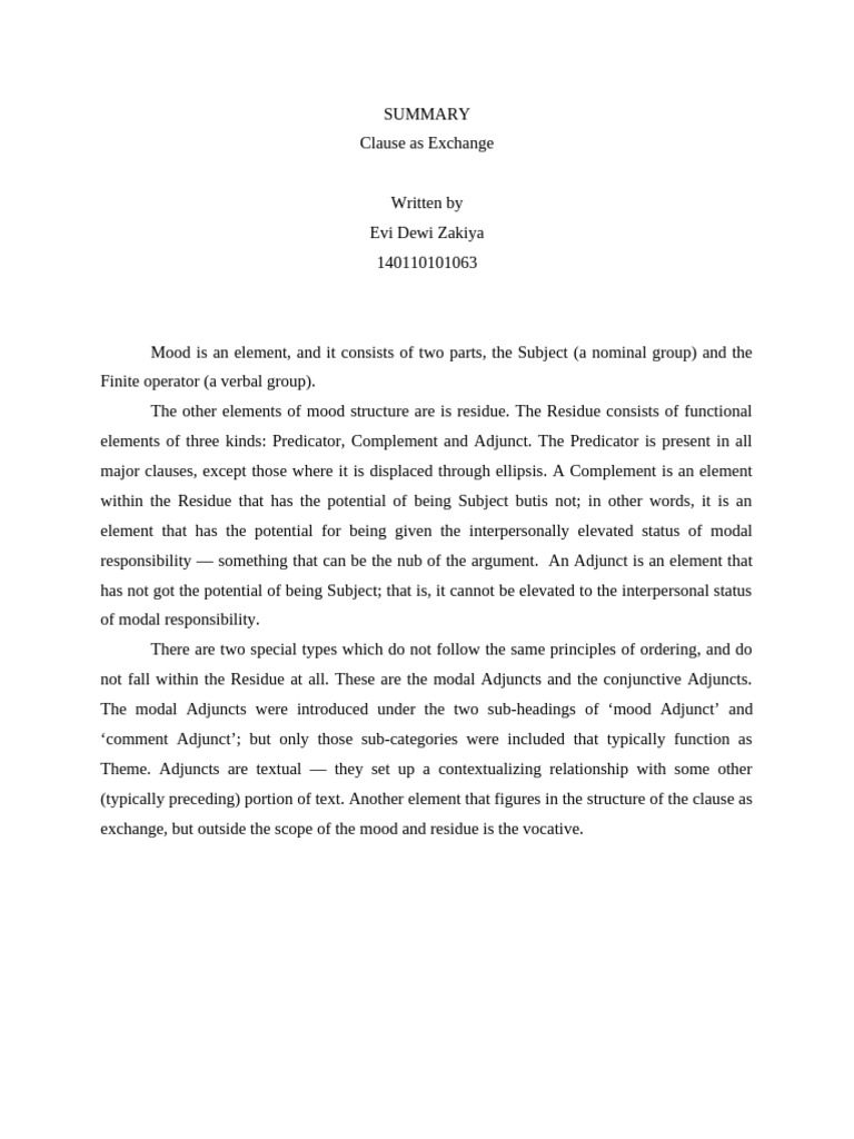 Summary Syntax | PDF