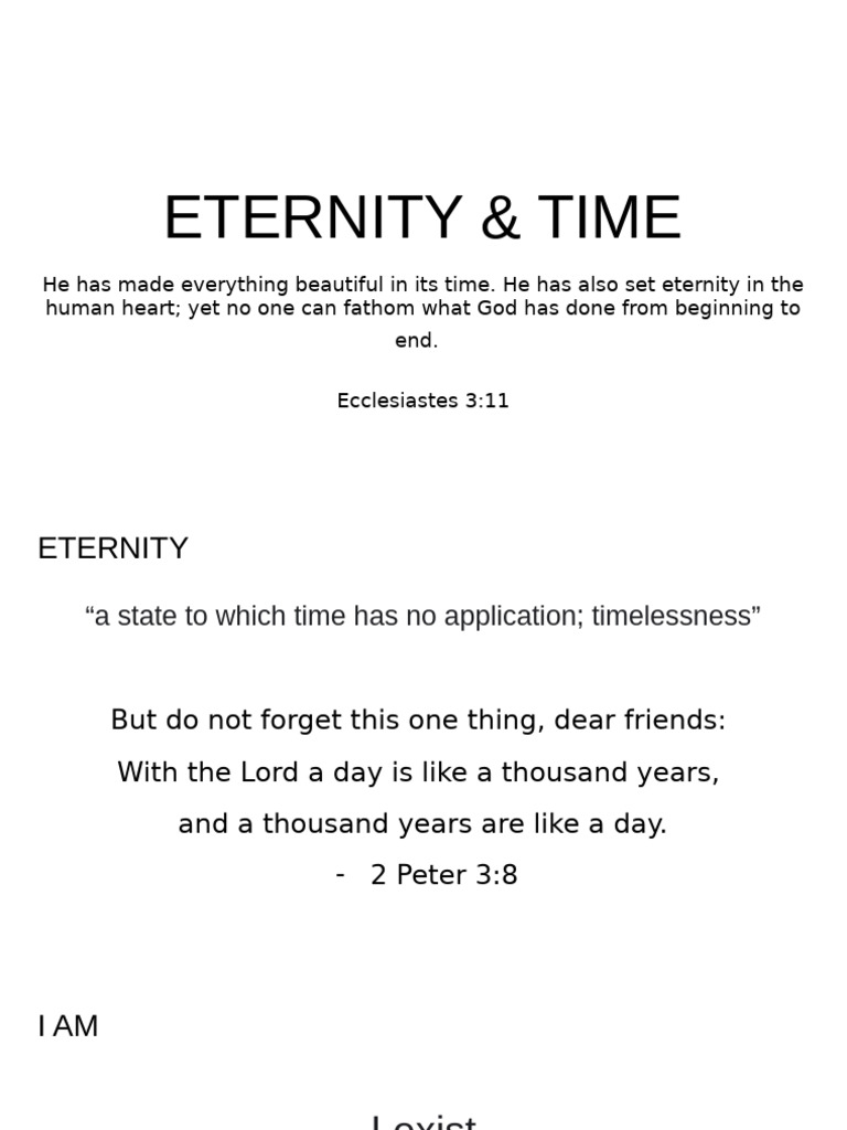 Slide Show For ETERNITY & TIME Bible Study | PDF | Logos (Christianity ...