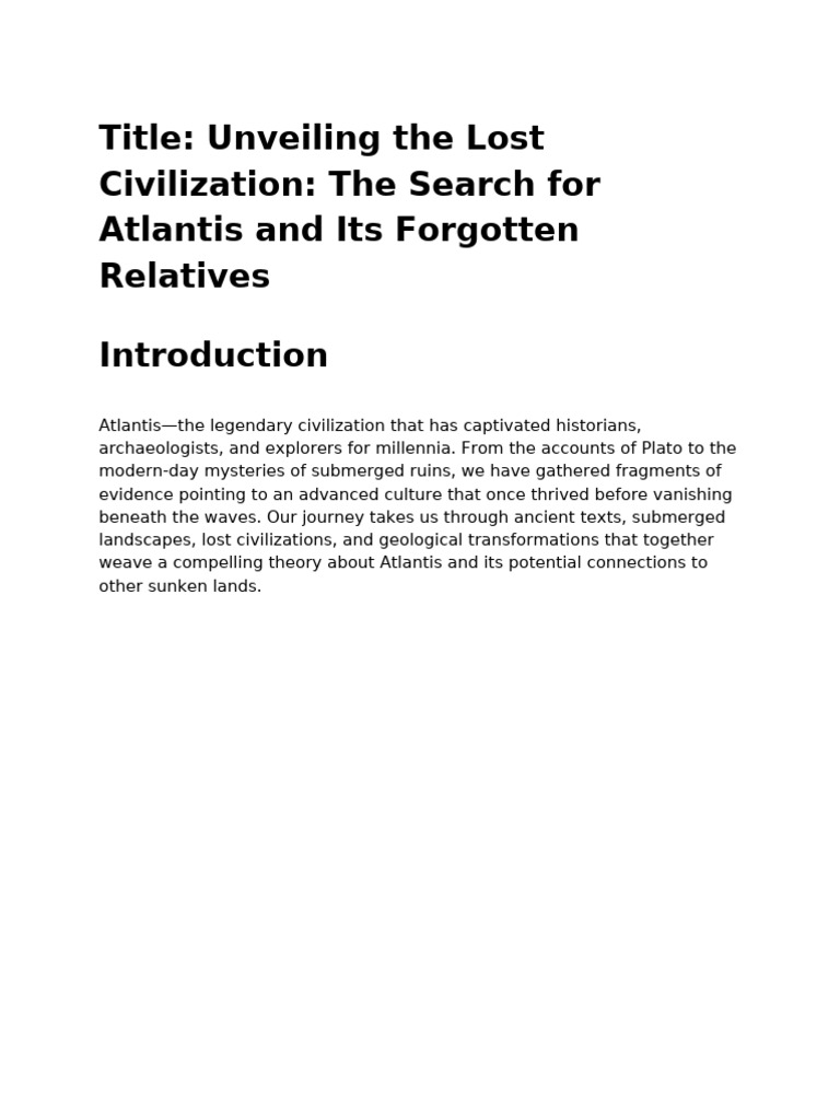 ATLANTIS 2 | PDF | Atlantis | Archaeology