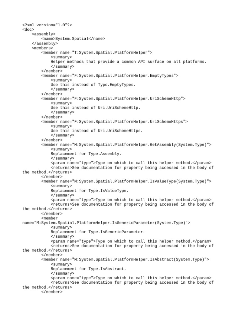 Systemspatialxml Pdf Method Computer Programming Constructor