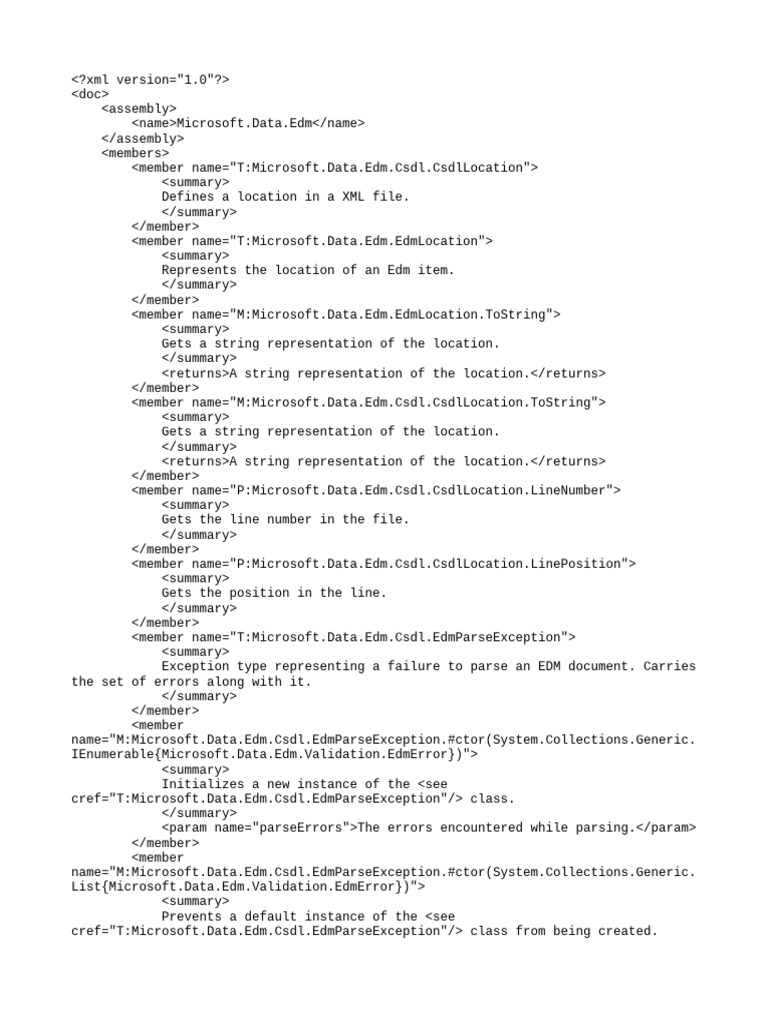 Microsoft.Data.Edm.xml | PDF | Boolean Data Type | Xml