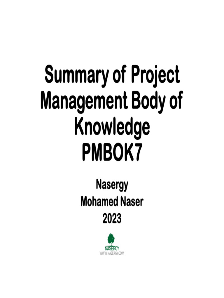 Project Management - Summary of PMBOK7-00923 | PDF | Leadership ...