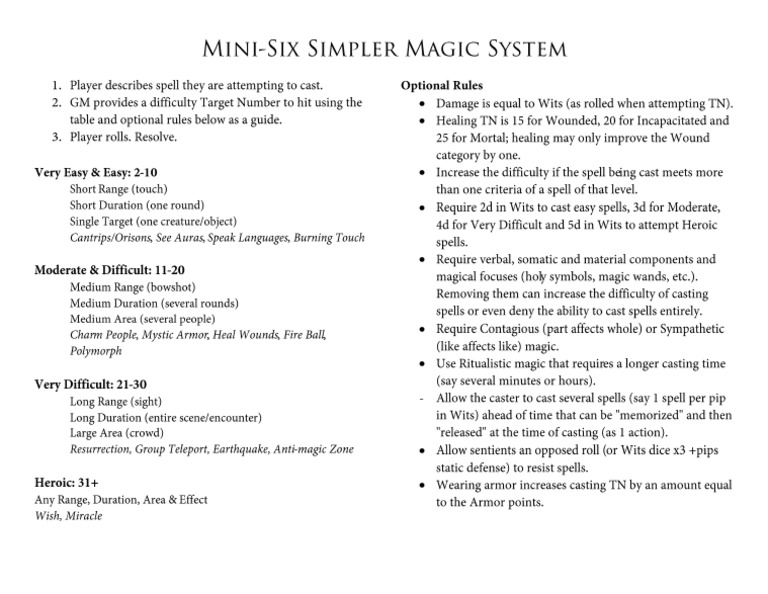 Mini Six Magic | PDF
