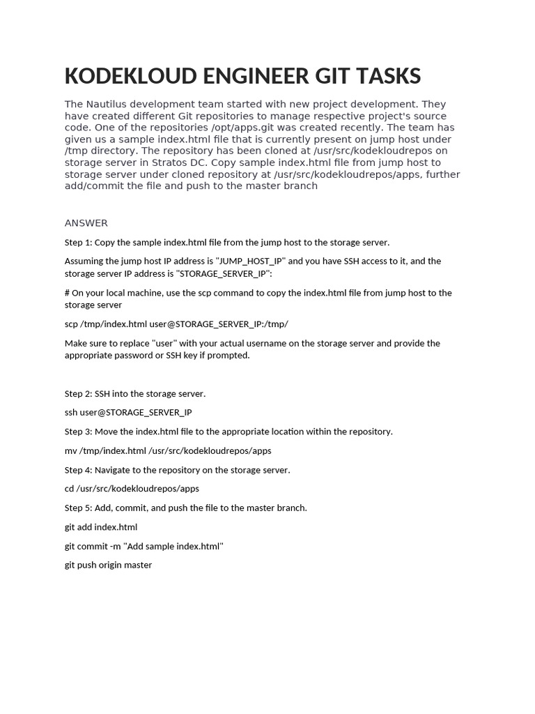 Kodekloud Engineer Tasks | PDF | World Wide Web | Internet & Web