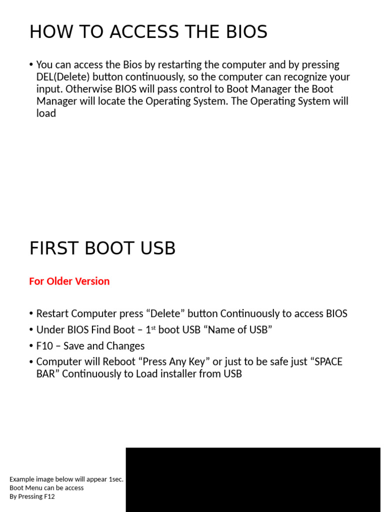 How To Set Up Bios and Partition The Hard Drive - Week 2 | PDF | Booting | Bios