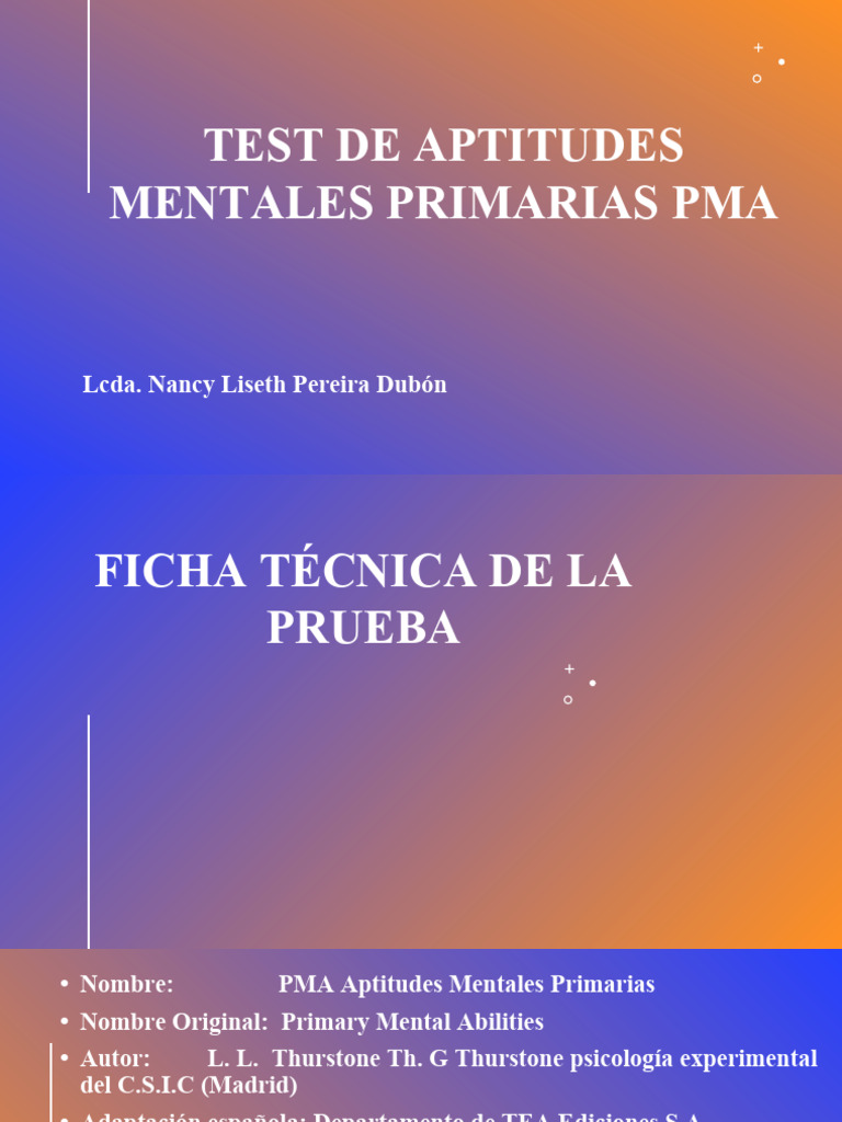 Test Pma | PDF | Inteligencia | Sicología