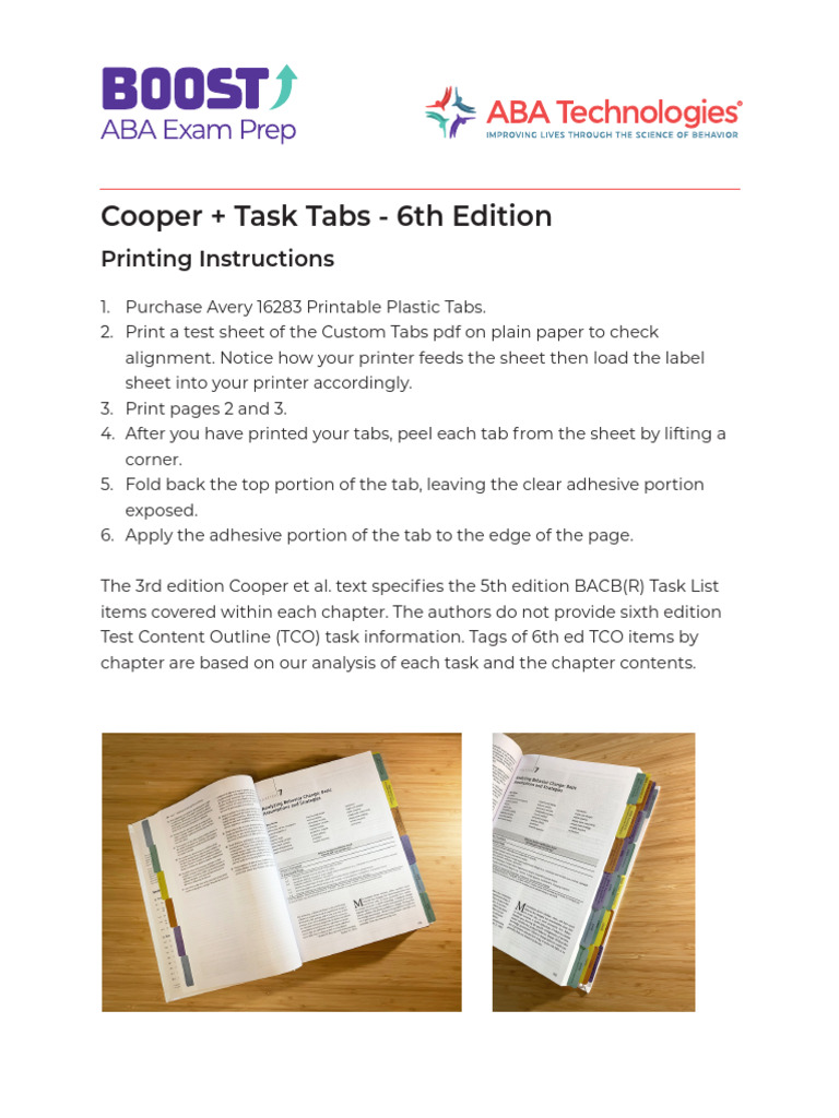 6th Edition Cooper + Task Tabs | PDF | Reinforcement | Psychological ...