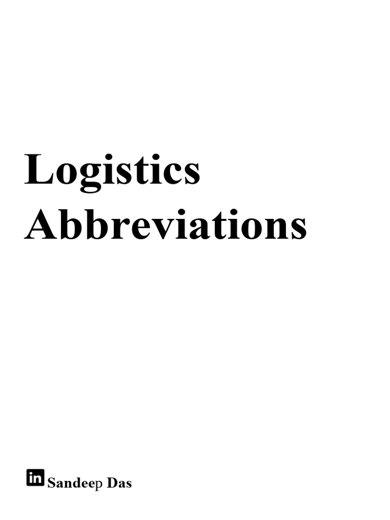 Logistics Abbreviations Guide | PDF | Cargo | Logistics