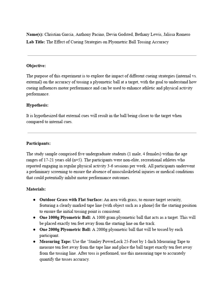 Motor Behavior Lab Written Report | PDF | Statistics | Accuracy And ...