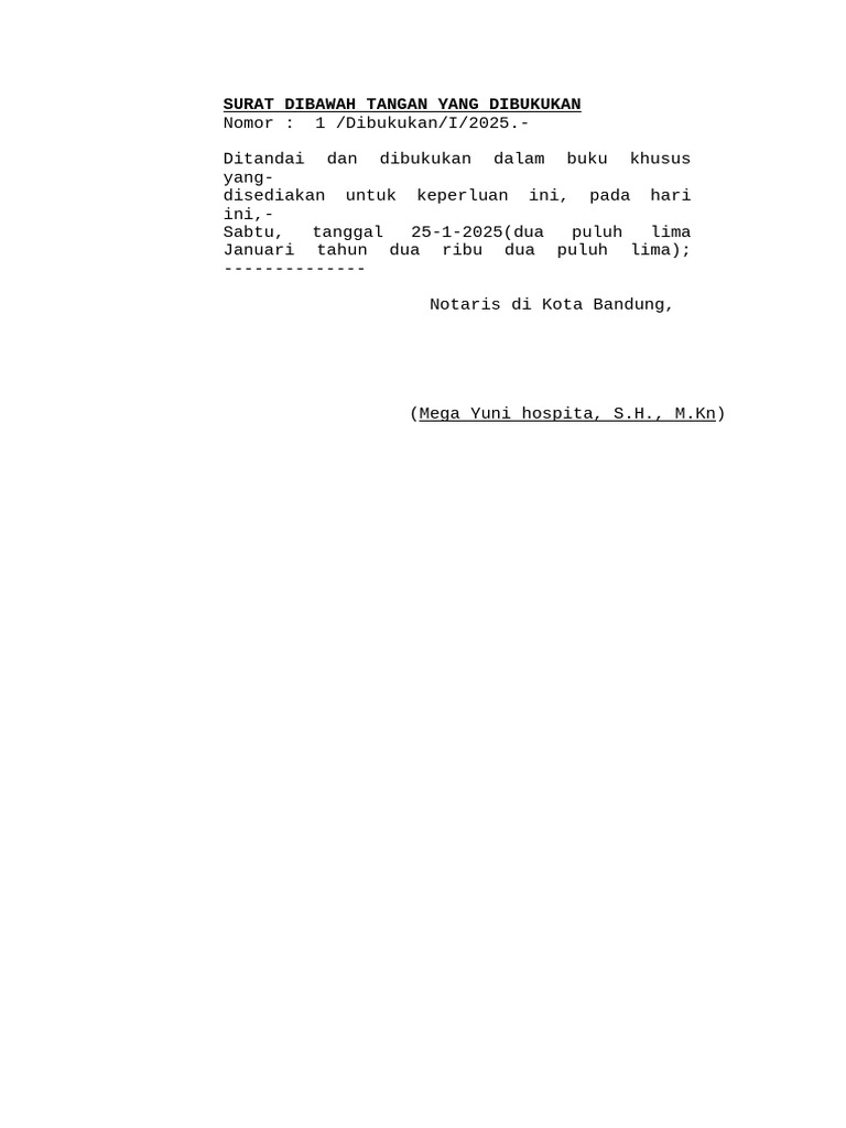 13. Surat Dibawah Tangan Yang Dibukukan-latihan | PDF