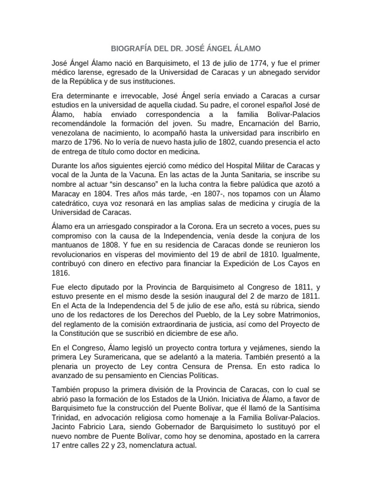 Biografía Del DR José Ángel Álamo | PDF