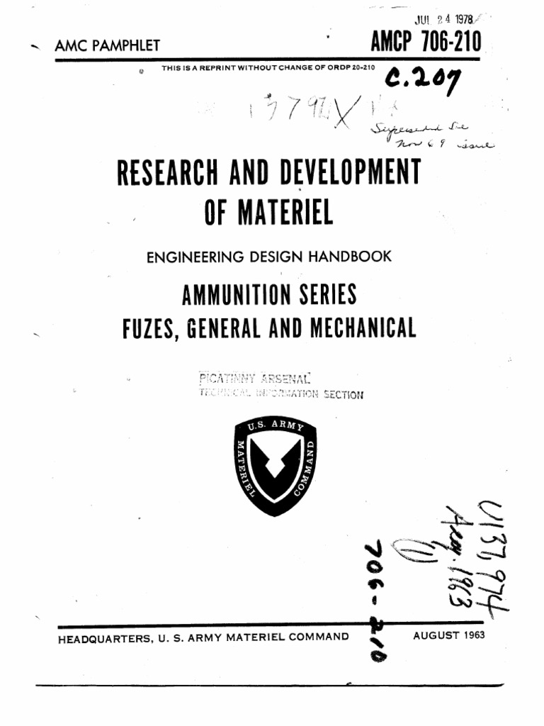 Amcp 706-210-1963 Ammunition Fuses Mech | PDF