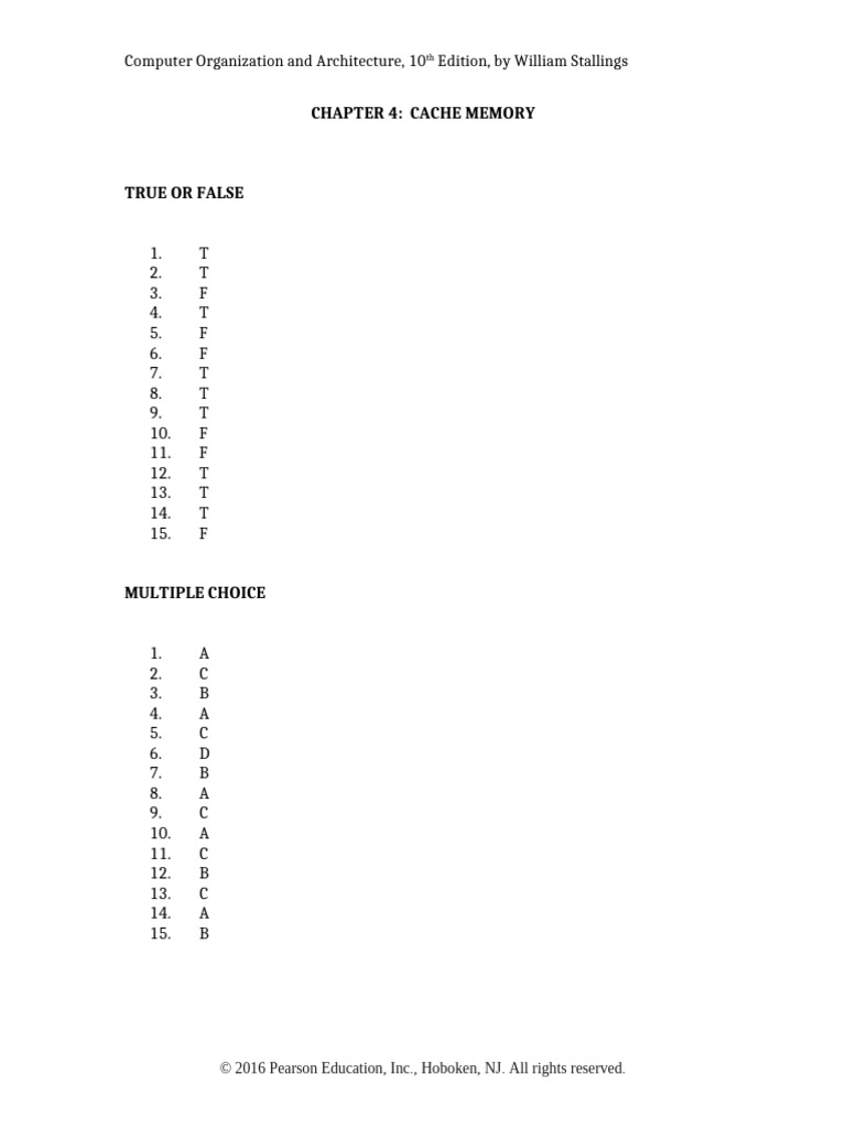 CH04 Testbank Answer Key - COA10e | PDF