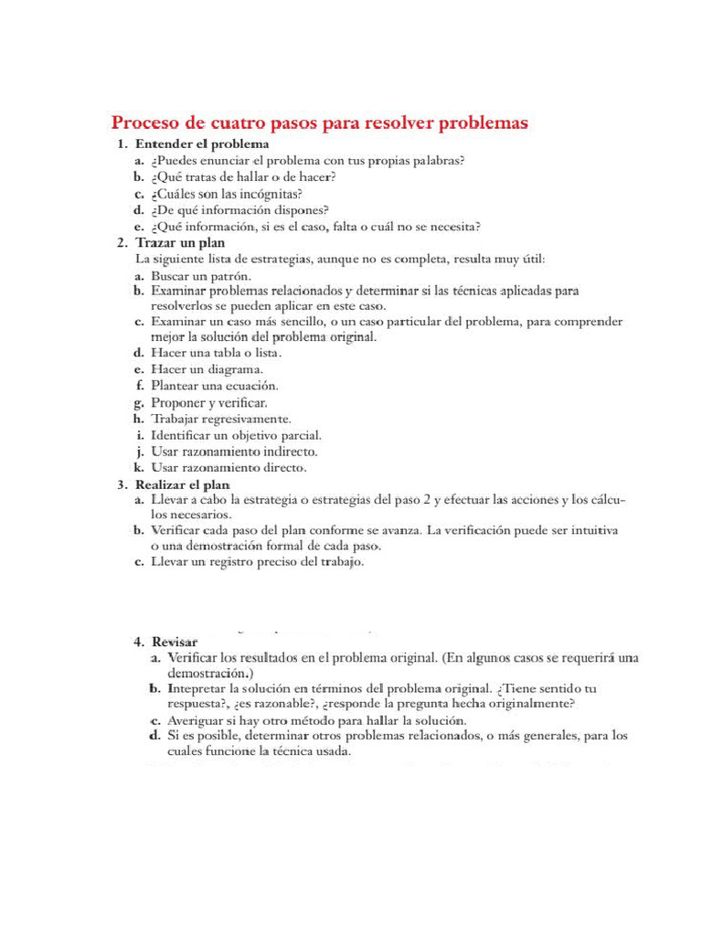 Pasos para Resolver Un Problema | PDF