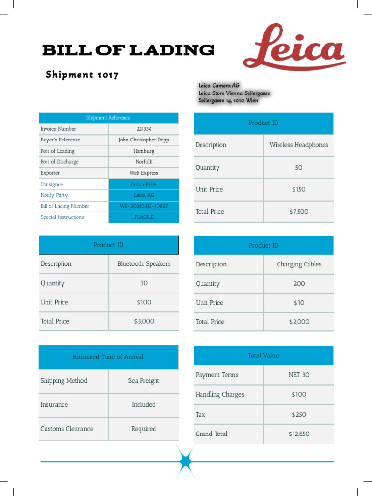 Bill-of-Lading-for-Shipment-1017 | PDF