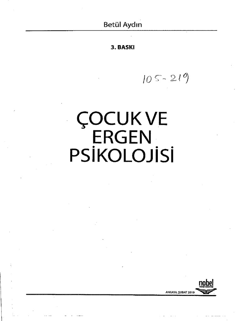 Betül Aydın-Cocuk Ve Ergen Psikolojisi @dijitalkitap | PDF