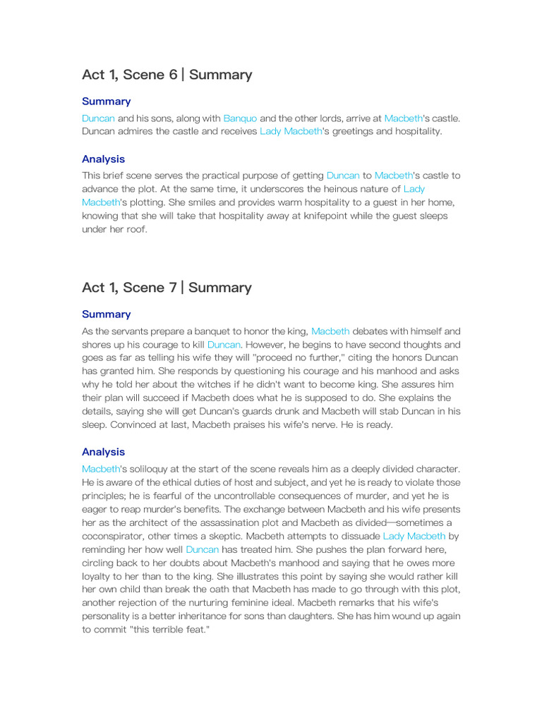 Act 1, Scene 6 and 7 | PDF