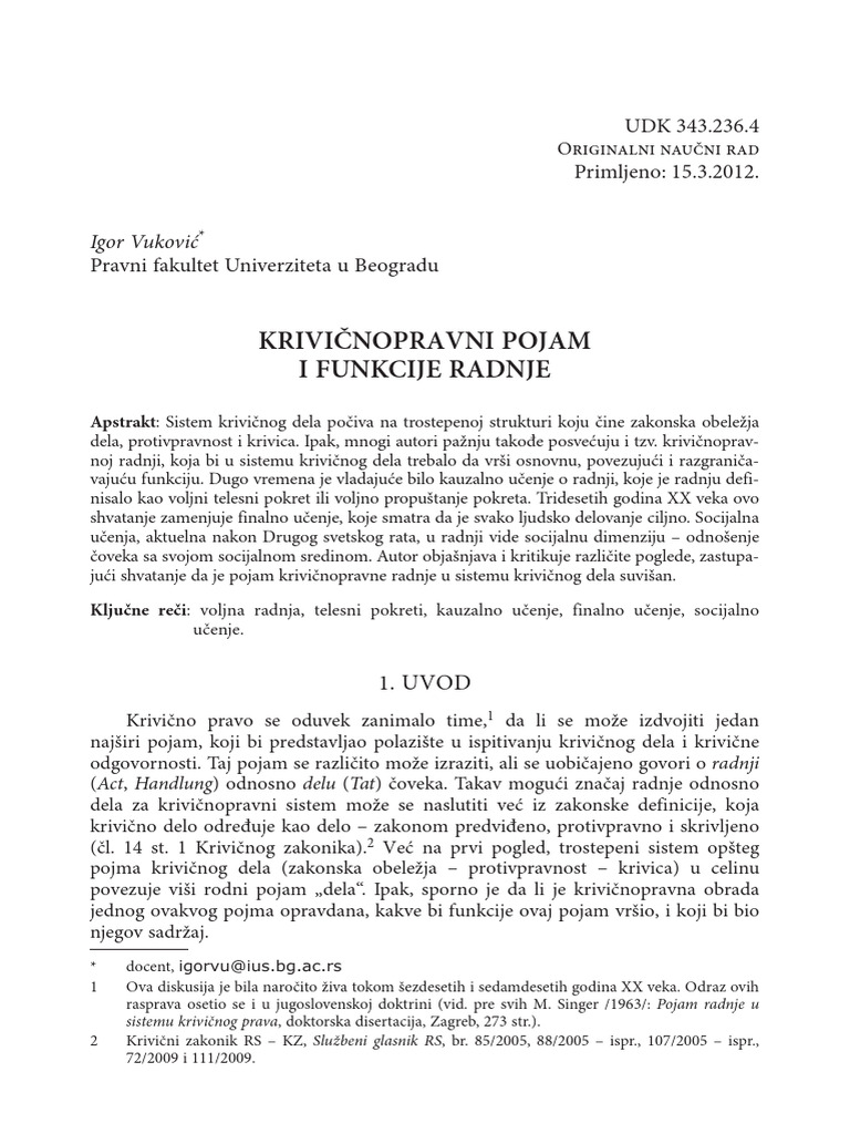 Crimen - 001-2012 - 5.igor Vuković, Krivičnopravni Pojam I Funkcije ...