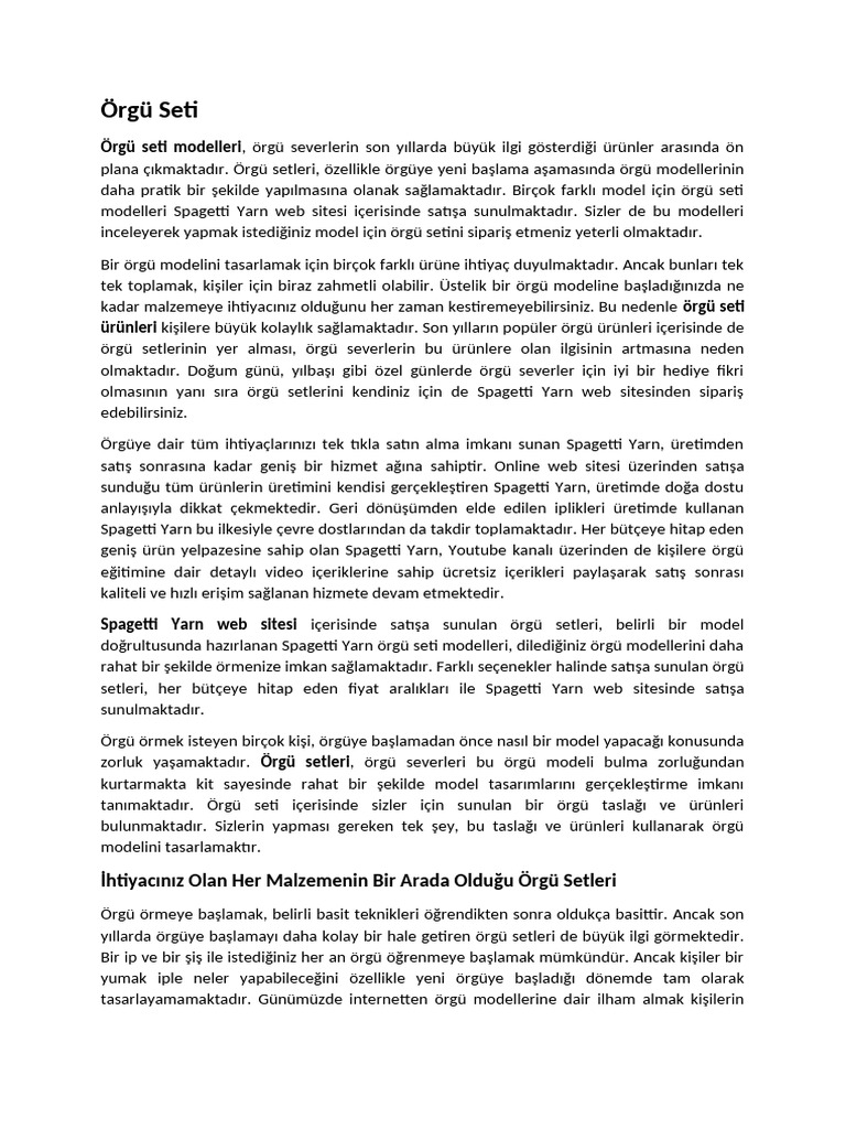 1500 - Örgü Seti | PDF