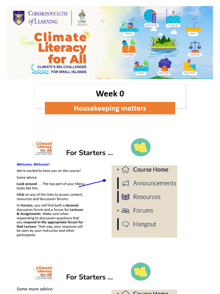 Climate Literacy For All - Starters. (Orientation) PPTX | PDF