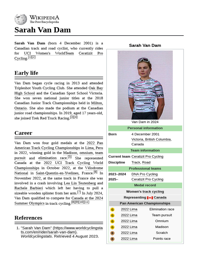 Sarah_Van_Dam | PDF | Racing | Summer Olympic Games