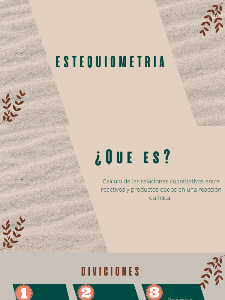 Presentación Estequiometria | PDF | Estequiometría | Ciencias fisicas