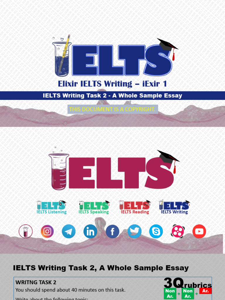 06 - Iexir 1 - Writing Slides - Task 2, A Whole Sample Essay | PDF | Essays