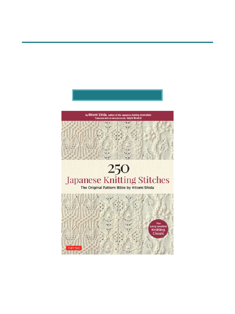 250 Japanese Knitting Stitches PDF Download | PDF