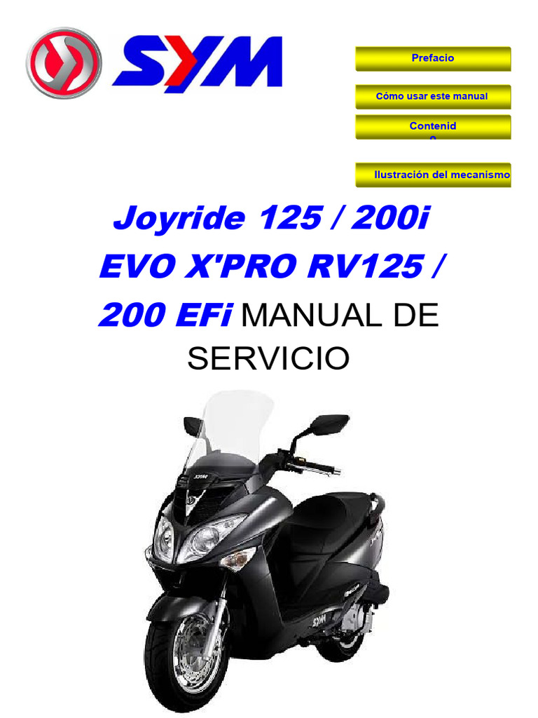 Manual Completo Castellano Sym Joyride | PDF | Tornillo