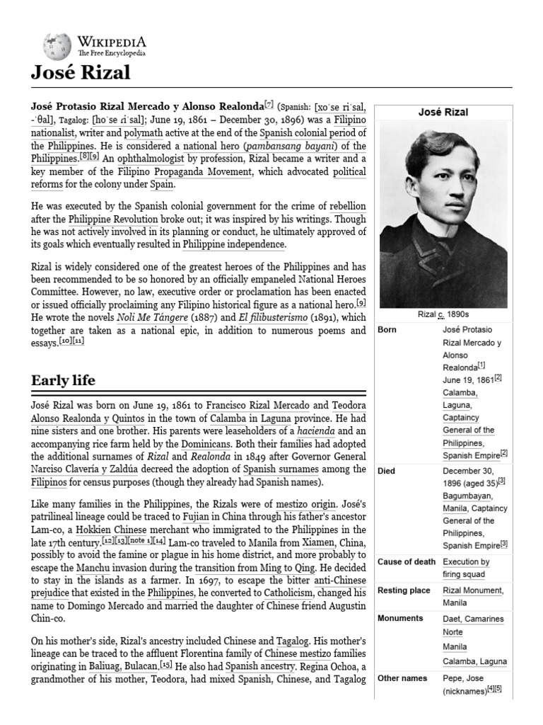 Vintage Background of José Rizal | PDF