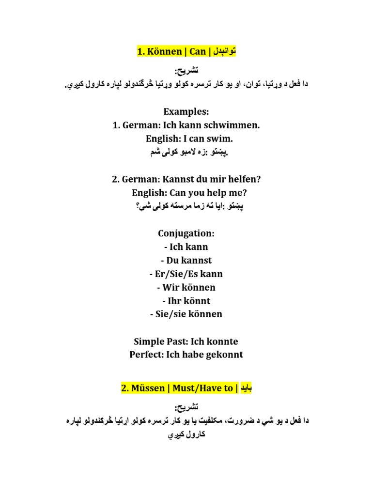 German_Model_Verbs_Full | PDF