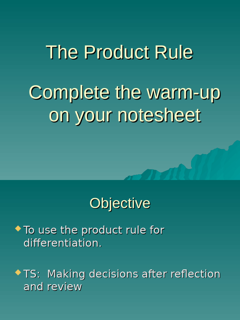 The Product Rule | PDF