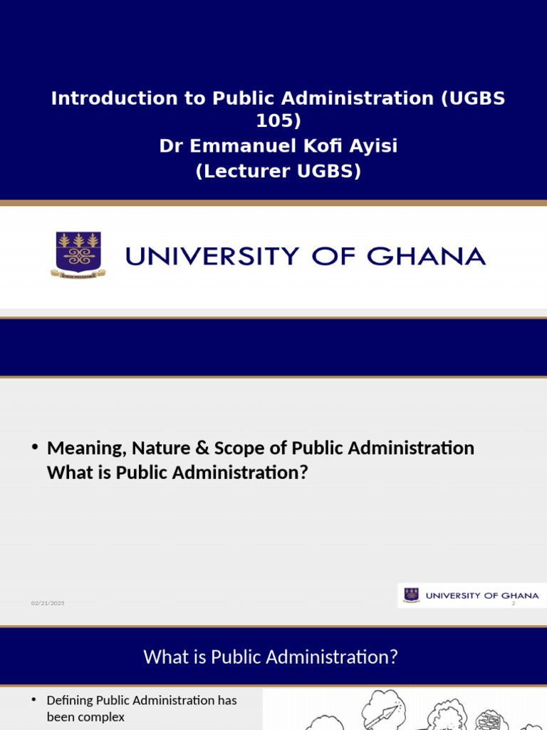 UGBS 105 Lecture 1 - 4 Updated | PDF | Public Administration | Policy
