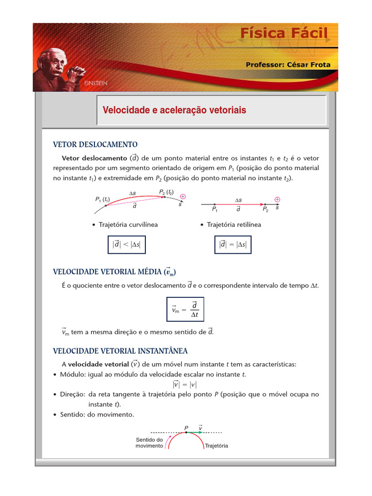 Velocidade e Aceleração Vetorial | PDF | Geometria | Geometria Euclidiana