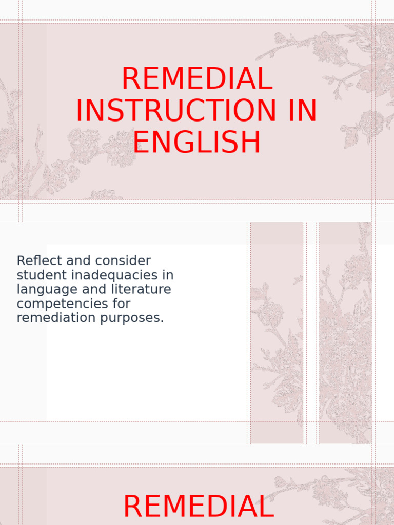 Remedial Instruction | PDF | Educational Assessment | Learning