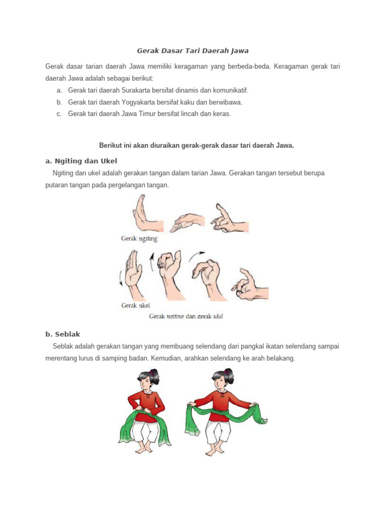 Gerak Dasar Tari Daerah Jawa | PDF