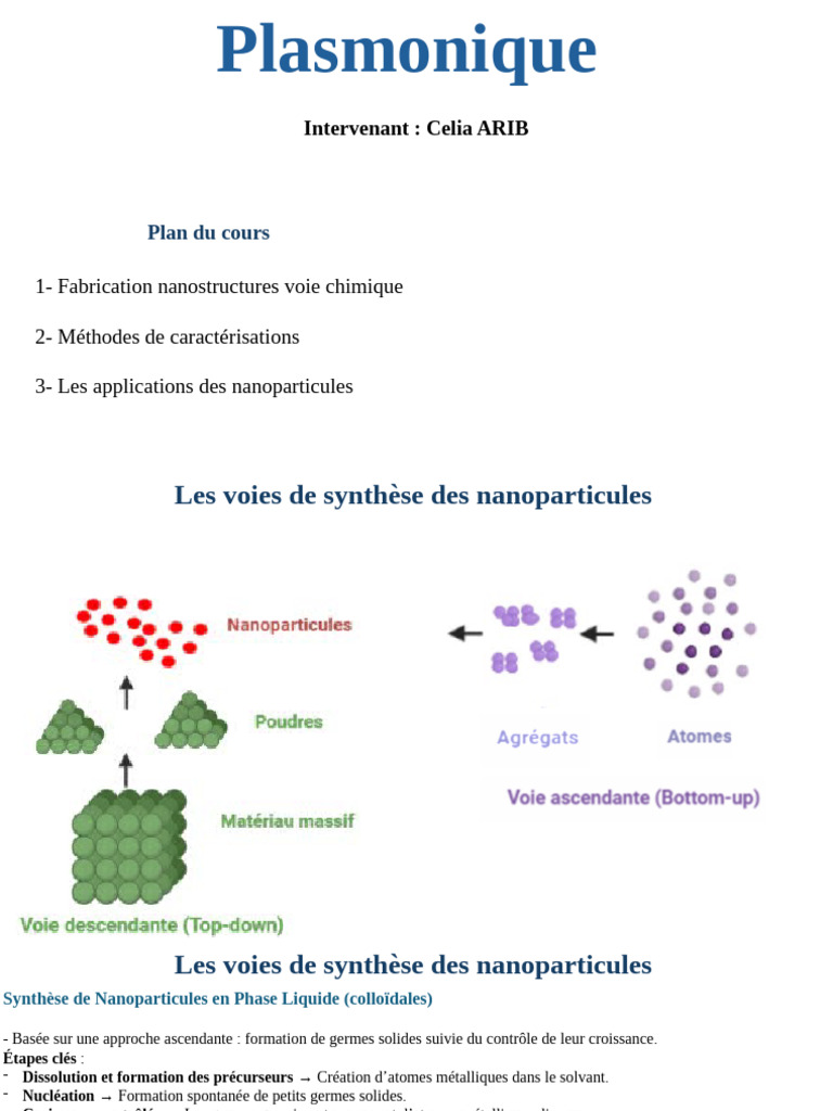 Synthèse et applications des nanoparticules | PDF | Colloïde | Nanomédecine