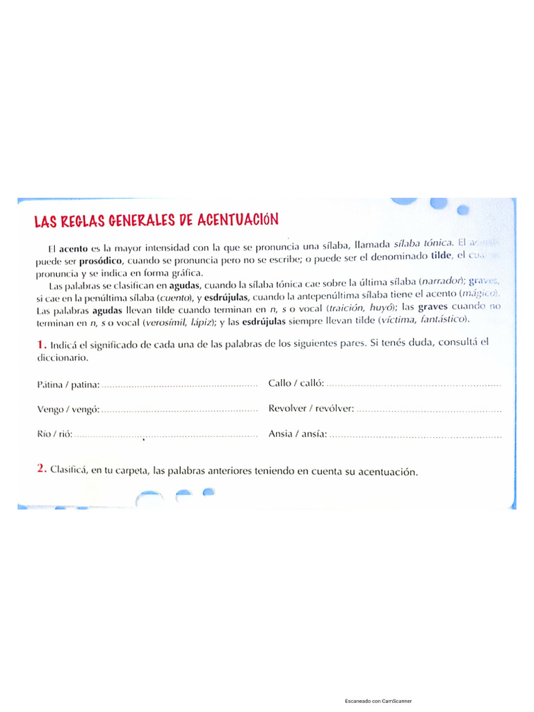 Reglas de Acentuación, Hiato y Diptongo | PDF