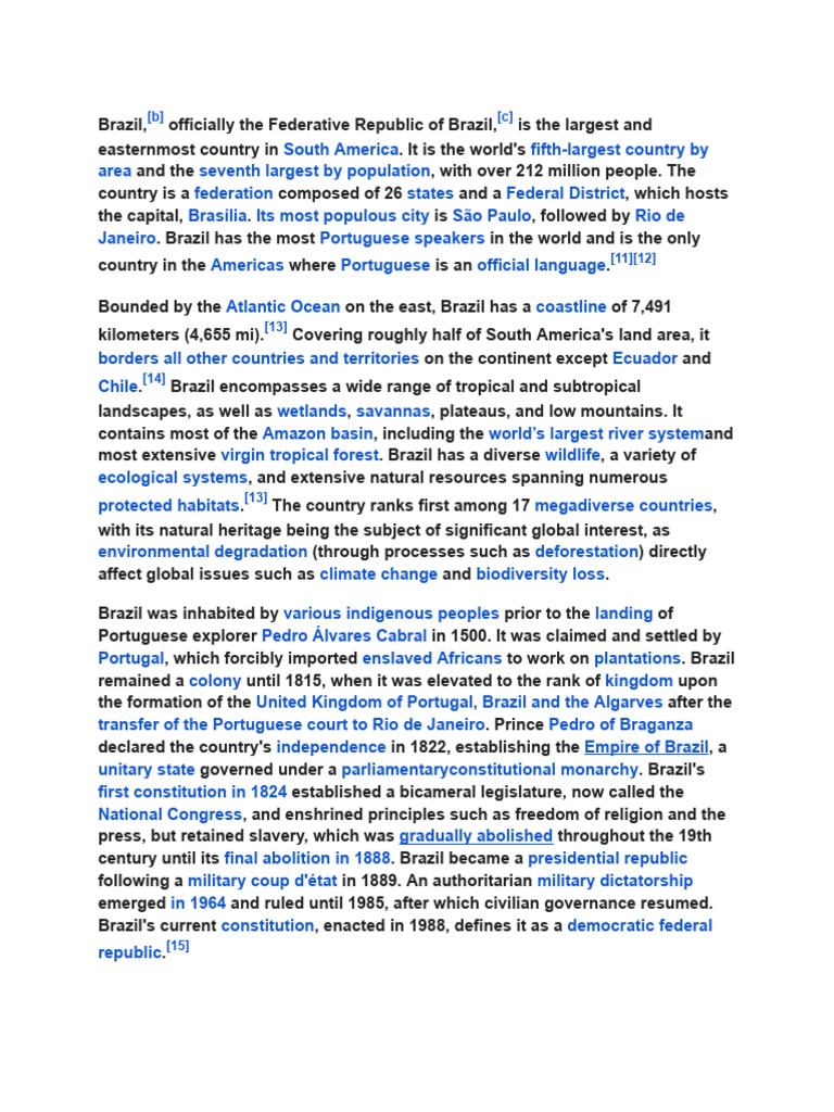 Brazil | PDF | Brazil | South America