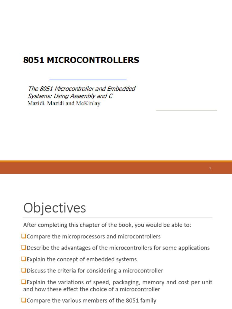 CE324 - Lec4 - The 8051 Microcontrollers - SP25 | PDF | Microcontroller | Embedded System