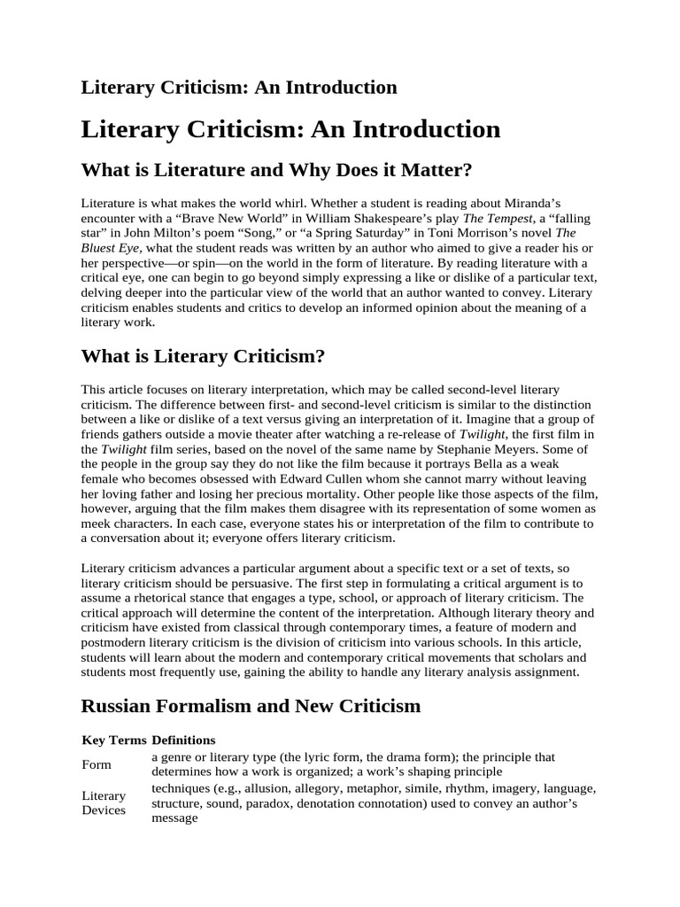 Part 3 Literary Criticism An Introduction | PDF | Unconscious Mind | Mind